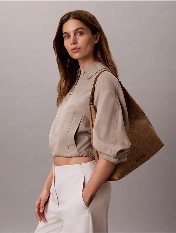 Calvin Klein Emblem Jacquard Shoulder Bag - Cornstalk