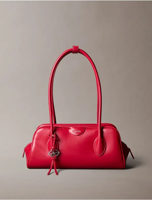 Calvin Klein Emblem Logo Mini Shoulder Bag - Bordeaux Wine