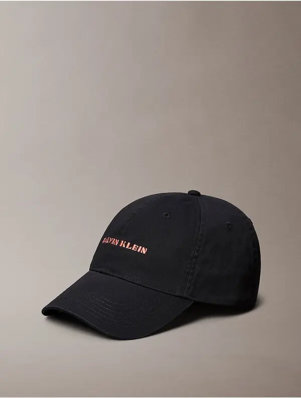 Calvin Klein Embroidered Logo Cotton Twill Cap - Black