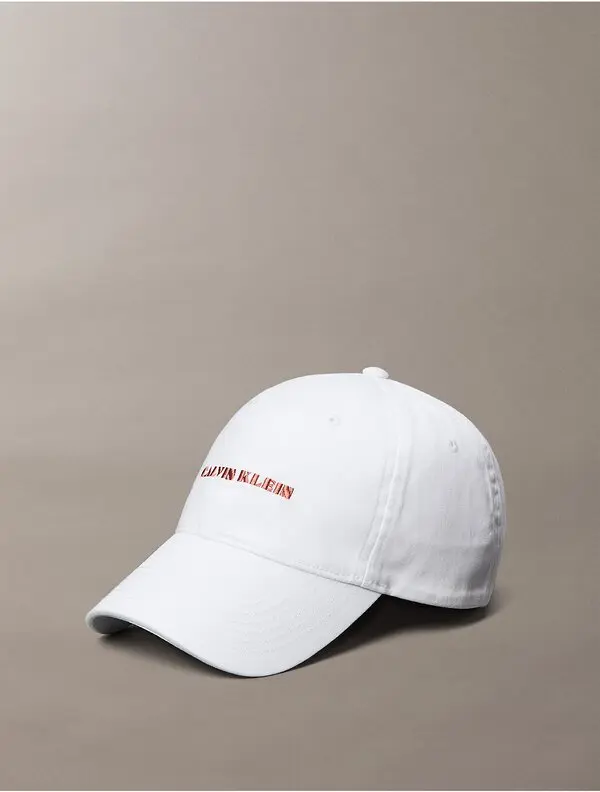 Calvin Klein Embroidered Logo Cotton Twill Cap - Bright White