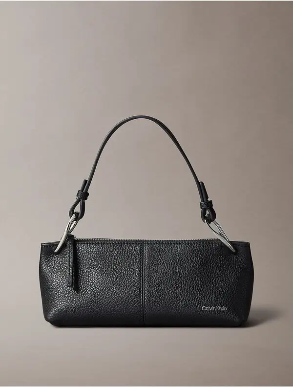 Calvin Klein Slouchy Leather Small Convertible Bag - Black