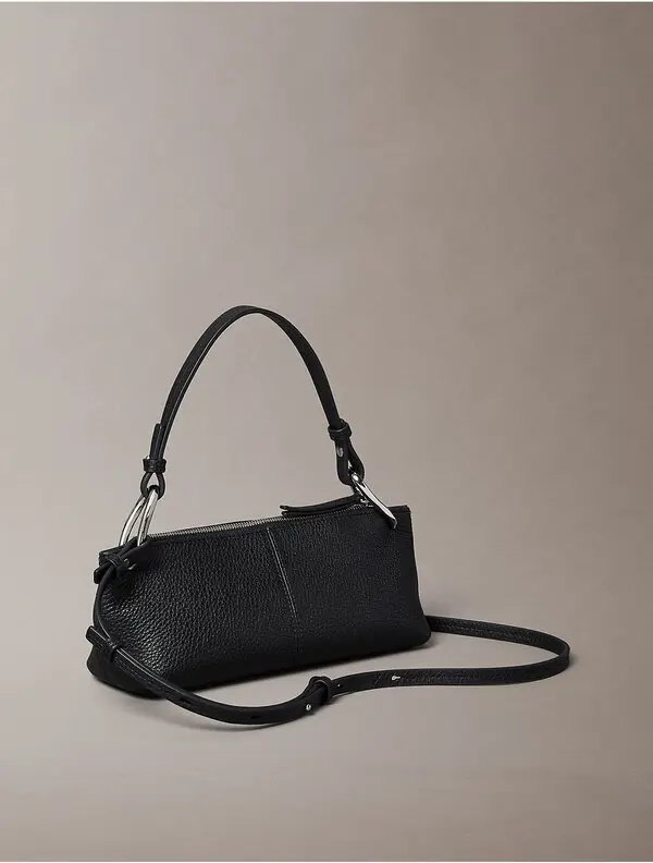Calvin Klein Slouchy Leather Small Convertible Bag - Black