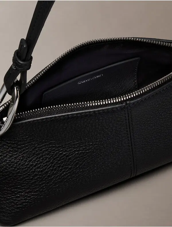 Calvin Klein Slouchy Leather Small Convertible Bag - Black