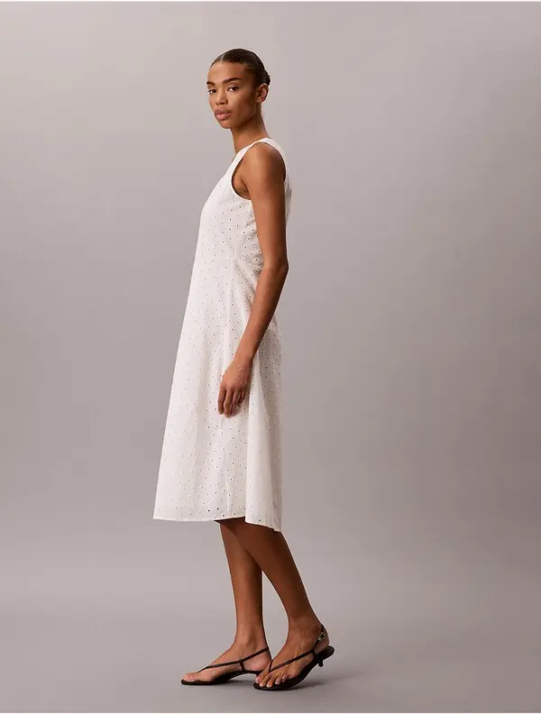 Calvin Klein Broderie Midi Dress