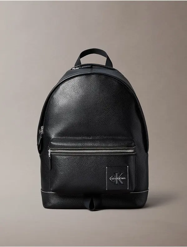 Calvin Klein Textured Pebble Round Backpack - Black