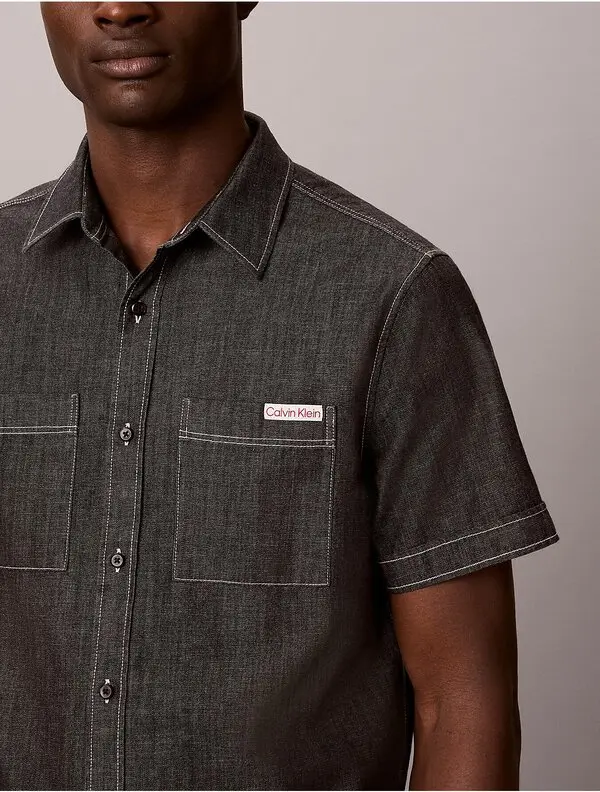 Calvin Klein Chambray Classic Button-down Shirt - Black