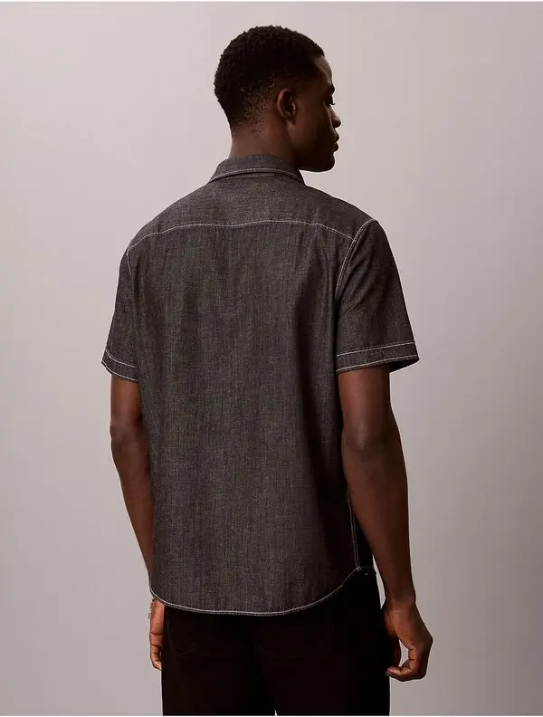 Calvin Klein Chambray Classic Button-down Shirt - Black