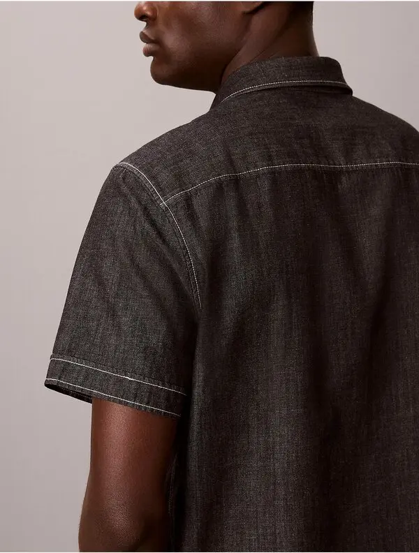 Calvin Klein Chambray Classic Button-down Shirt - Black
