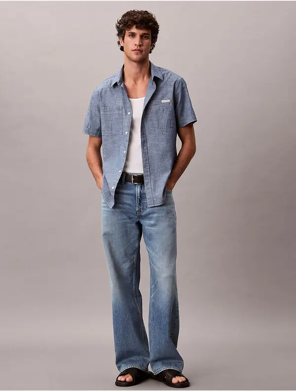 Calvin Klein Chambray Classic Button-down Shirt - Blue Descent