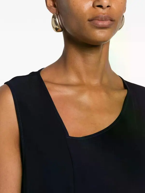High Asymmetric Neck Panelled Dress