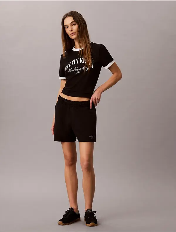 Calvin Klein Monologo French Terry Shorts - Black
