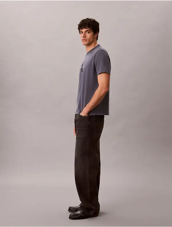 Calvin Klein Acid Wash Monologo Tee - Blue Nomad