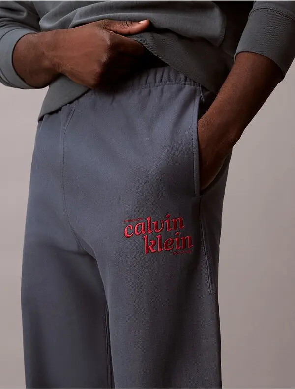 Calvin Klein Terry 1989 Logo Graphic Joggers - Dark Slate