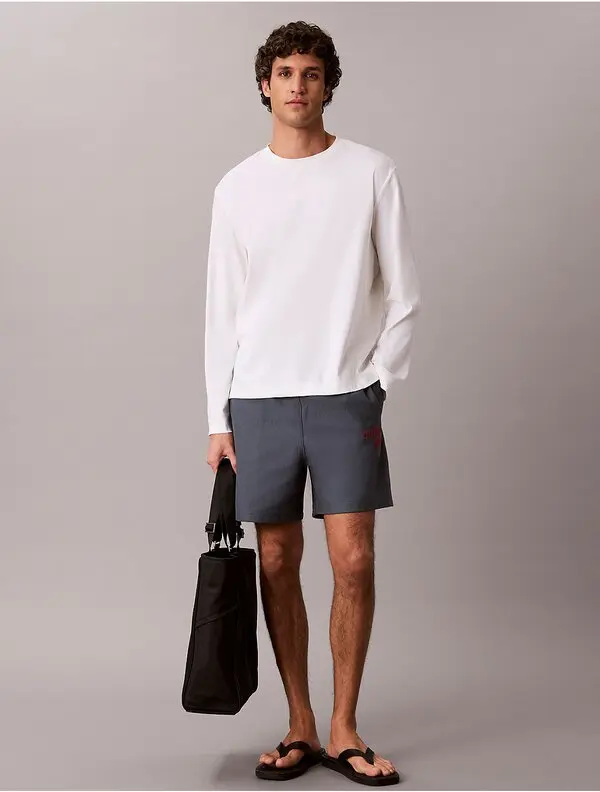 Calvin Klein Terry Logo Graphic Pull-on Shorts - Dark Slate