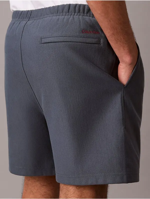 Calvin Klein Terry Logo Graphic Pull-on Shorts - Dark Slate
