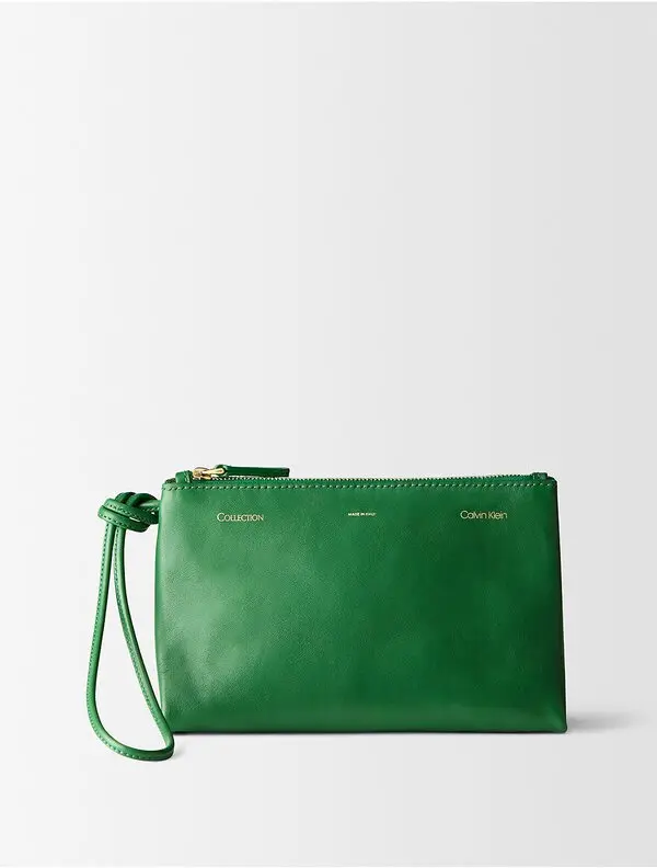 Calvin Klein Essential Pouch In Soft Calf Leather