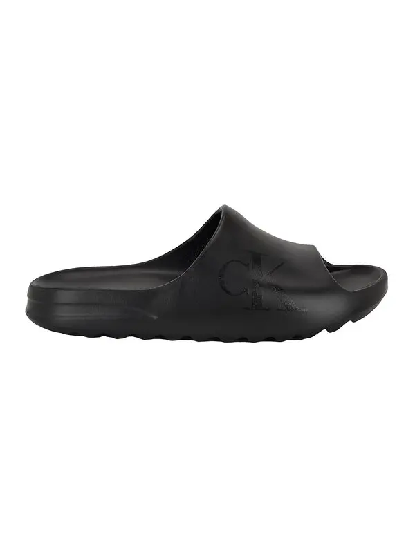 Calvin Klein Monogram Logo Pool Slide Sandal - Black