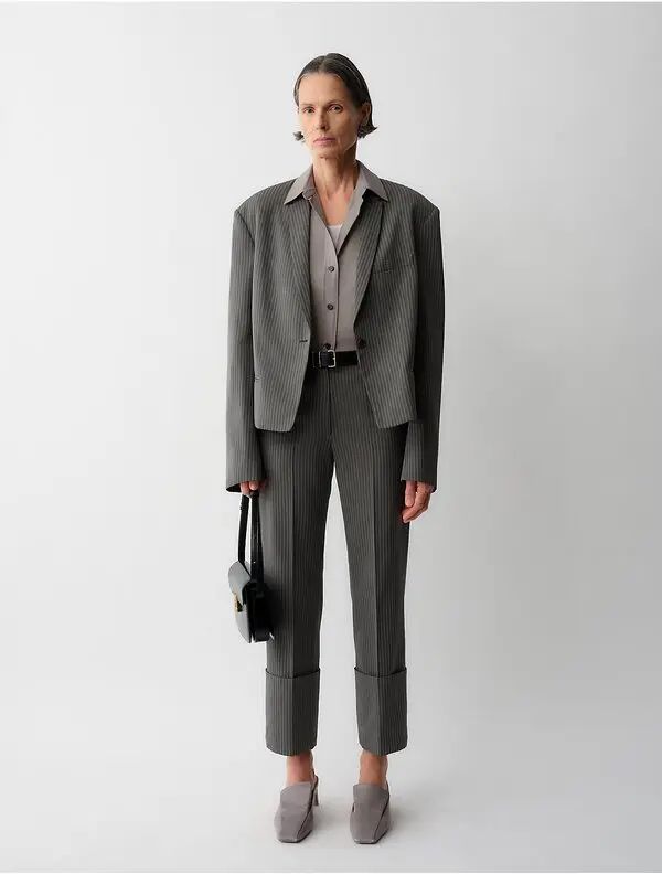 Calvin Klein Eva Pinstriped Tailored Pants