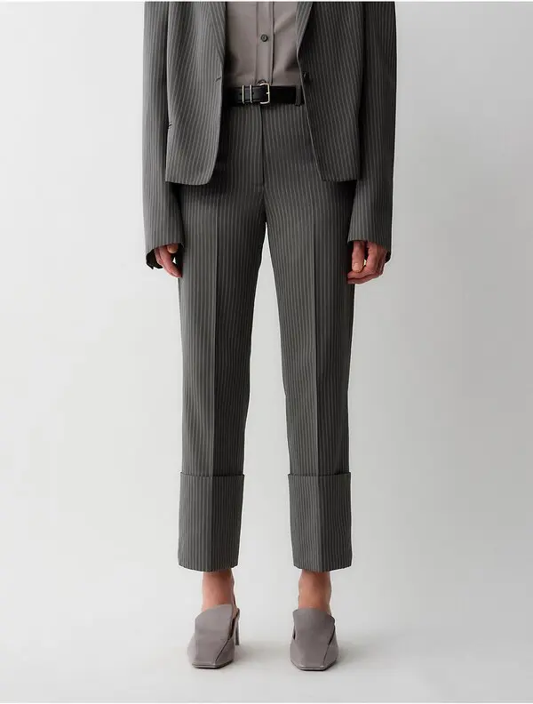 Calvin Klein Eva Pinstriped Tailored Pants