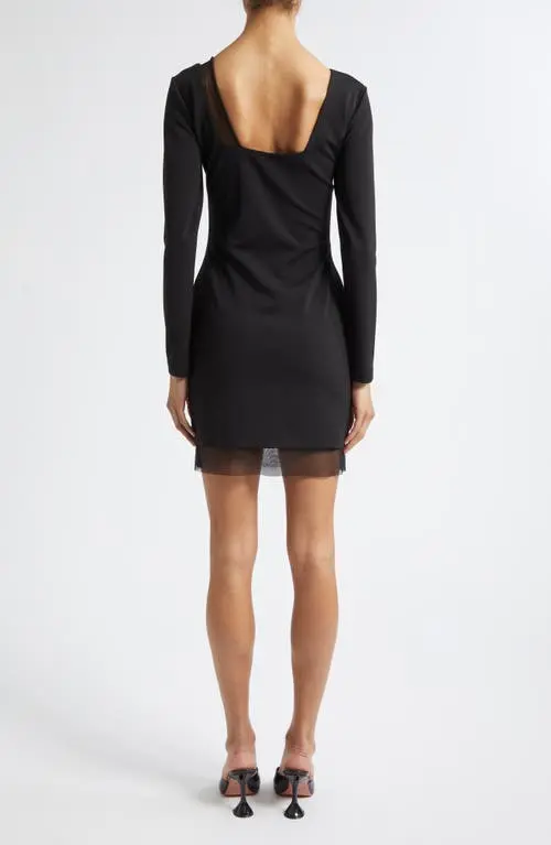 ISRAELLA KOBLA Mesh Detail Long Sleeve Knit Minidress