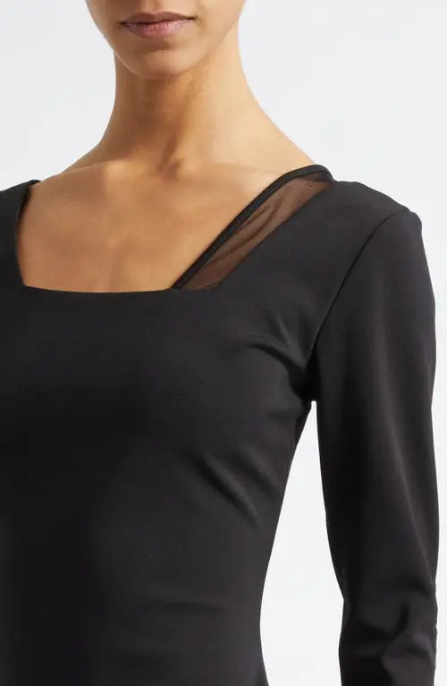 ISRAELLA KOBLA Mesh Detail Long Sleeve Knit Minidress