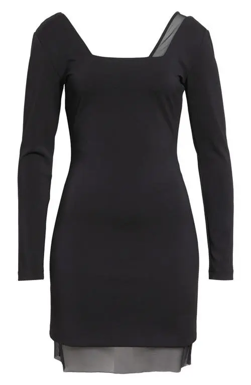ISRAELLA KOBLA Mesh Detail Long Sleeve Knit Minidress