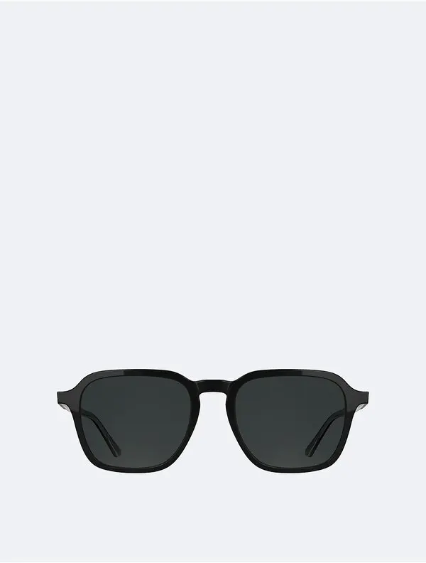 Calvin Klein Acetate Modified Rectangle Sunglasses - Black