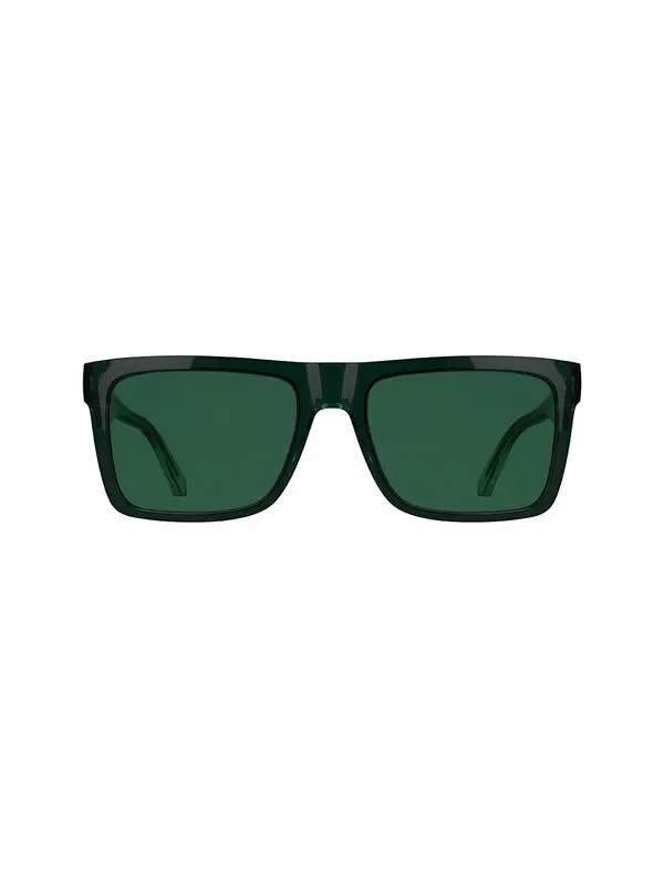 Calvin Klein Modified Rectangle Sunglasses With Monogram Detail - Dark Green