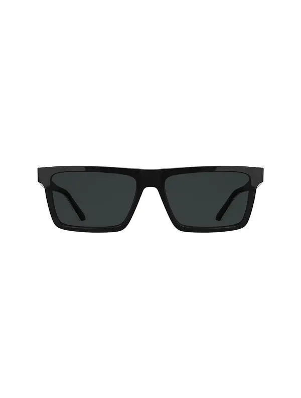 Calvin Klein Acetate Slim Modified Rectangle Sunglasses - Black