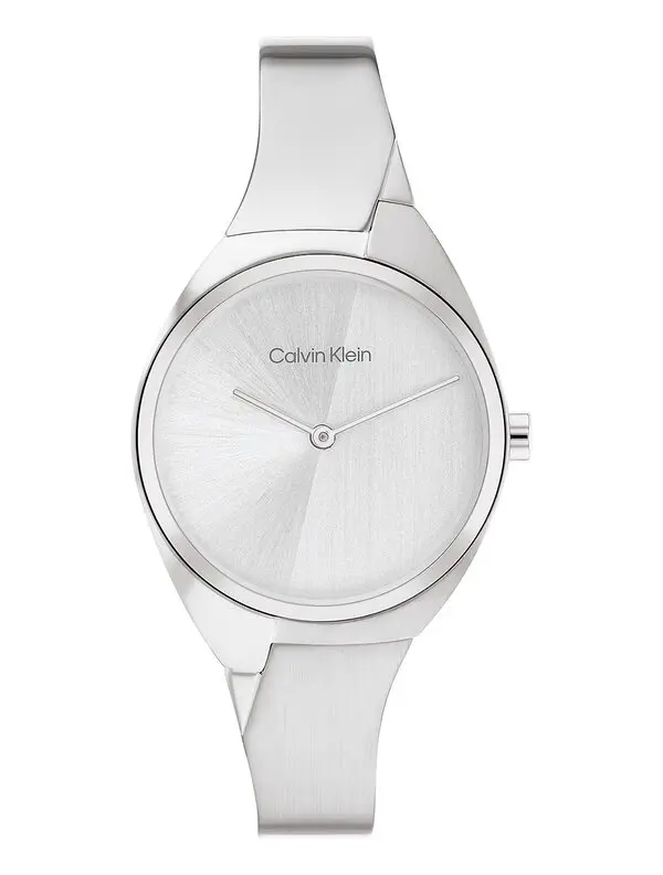 Calvin Klein Sculptural Bangle Watch - Silver