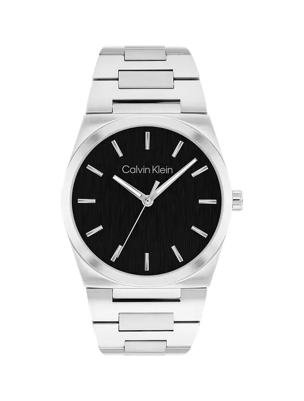 Calvin Klein Textured Dial Integrated Bracelet Watch - Black