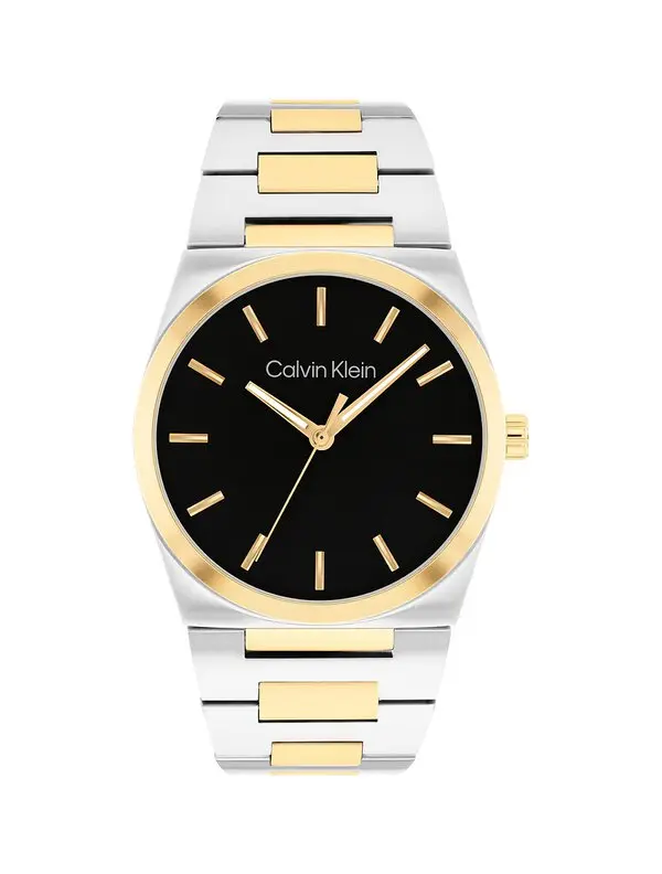 Calvin Klein Textured Dial Integrated Bracelet Watch - Black