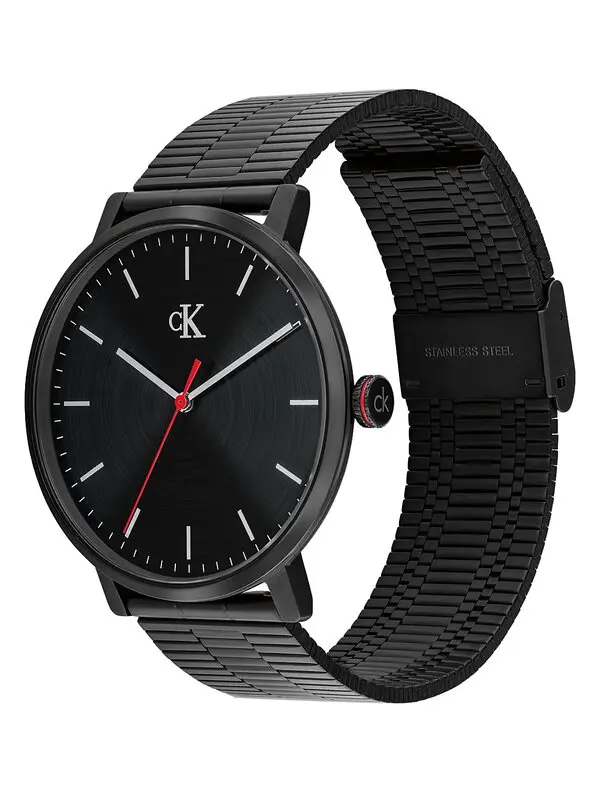 Calvin Klein Slim Case Link Bracelet Watch - Black