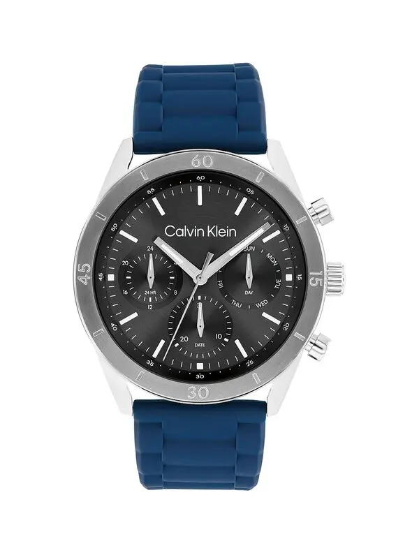 Calvin Klein Chronograph Stainless Steel And Silicone Strap Watch - Grey