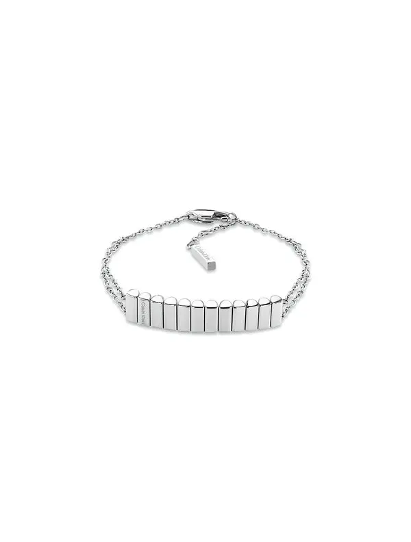 Calvin Klein Curved Pebble Stainless Steel Bracelet - Silver