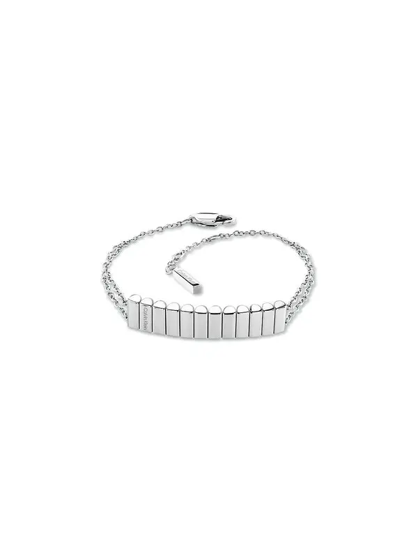Calvin Klein Curved Pebble Stainless Steel Bracelet - Silver