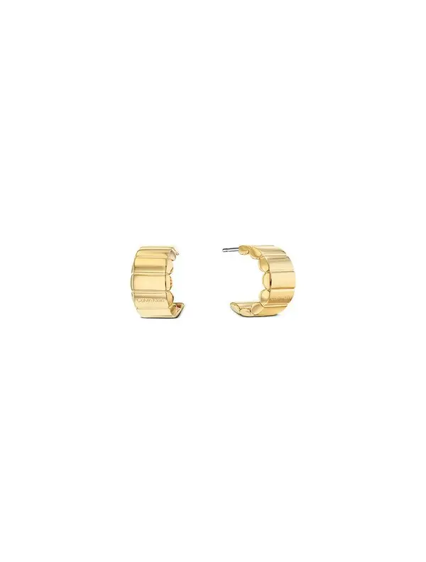 Calvin Klein Curved Pebble Earrings - Gold