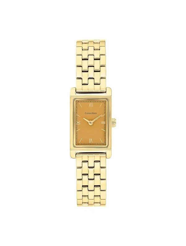 Calvin Klein Rectangle Dial Link Bracelet Watch - Amber Gold