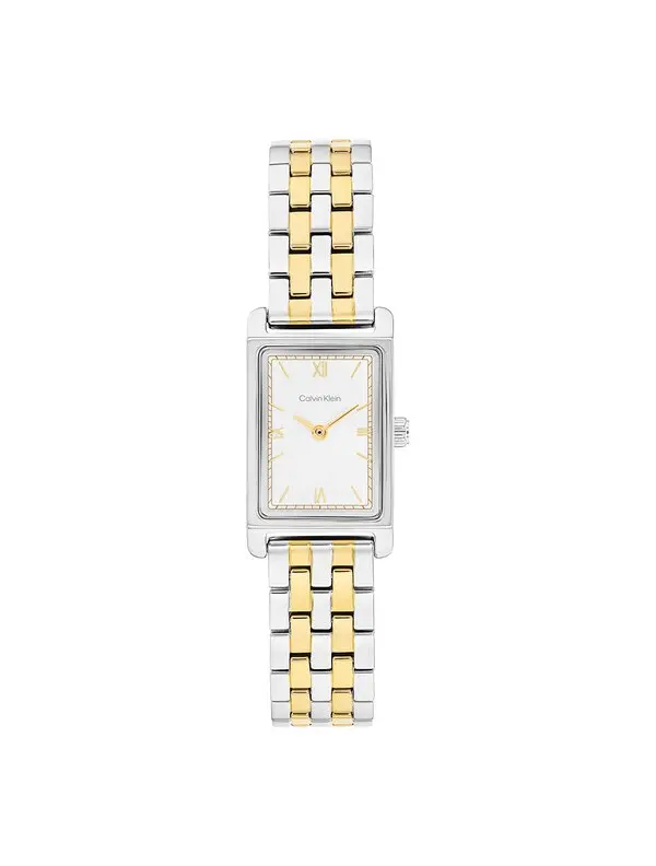 Calvin Klein Rectangle Dial Link Bracelet Watch - White