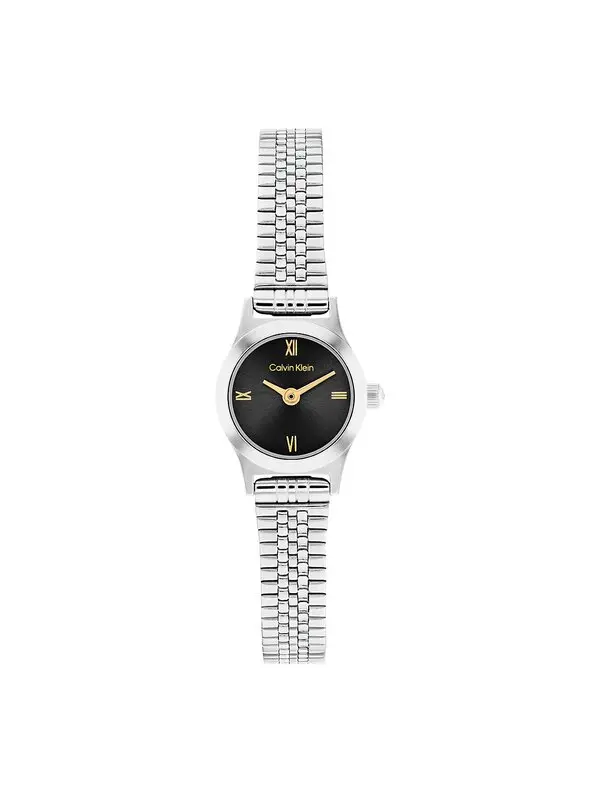 Calvin Klein Refined Minimalist Watch With Textured Bracelet - Black