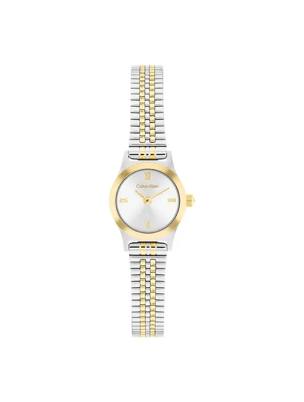Calvin Klein Refined Minimalist Watch With Textured Bracelet - Silver White