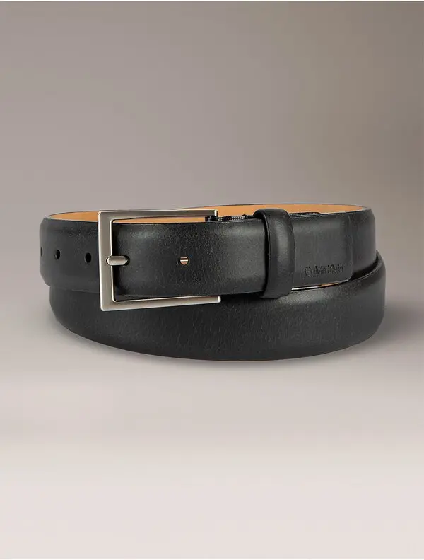 Calvin Klein Embossed Logo Harness Buckle Belt - Black