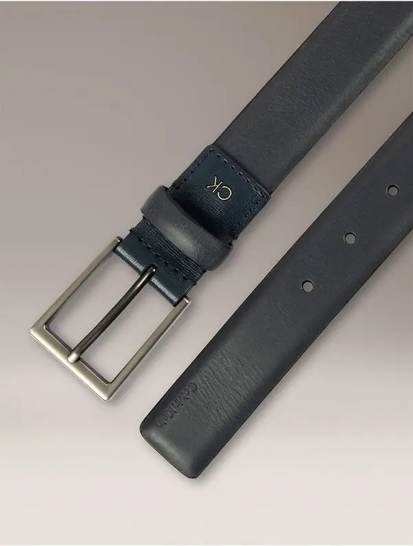 Calvin Klein Embossed Logo Harness Buckle Belt - Blue
