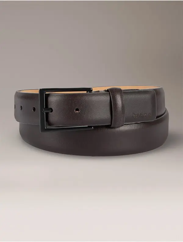 Calvin Klein Embossed Logo Harness Buckle Belt - Brown