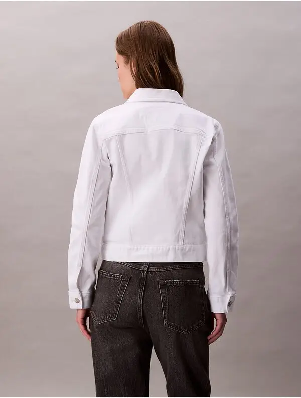 Calvin Klein Classic Monogram Logo Trucker Jacket - Optic White