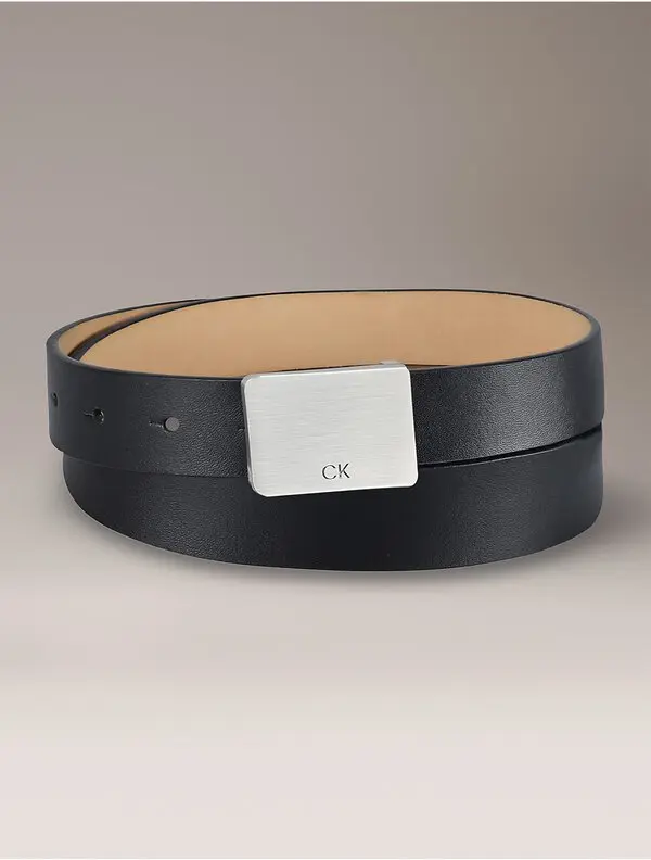 Calvin Klein Smooth Plaque Belt - Black
