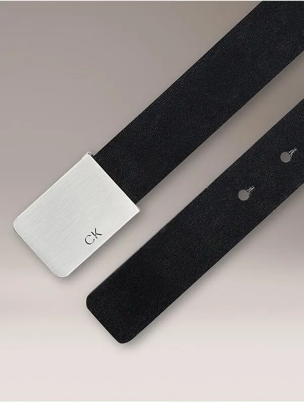 Calvin Klein Smooth Plaque Belt - Black