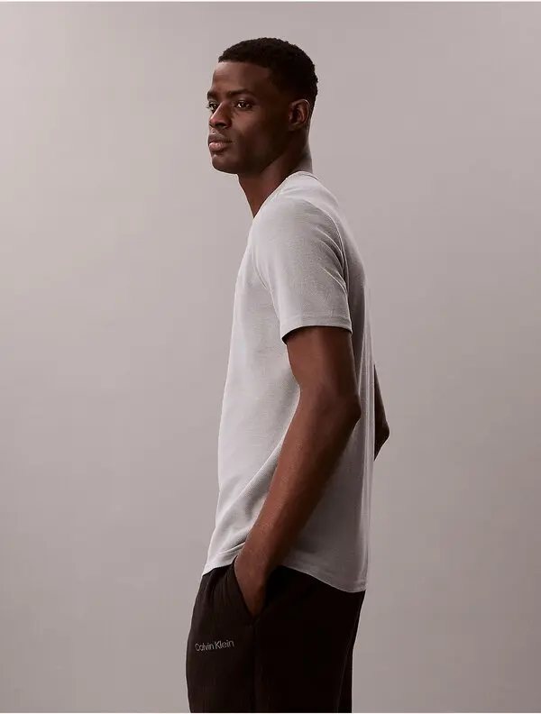 Calvin Klein Pique Crewneck Sleep T-shirt - Wolf Grey