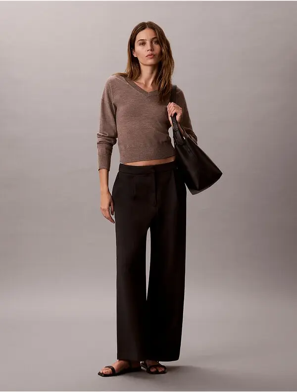Calvin Klein Ponte Wide Leg Pants
