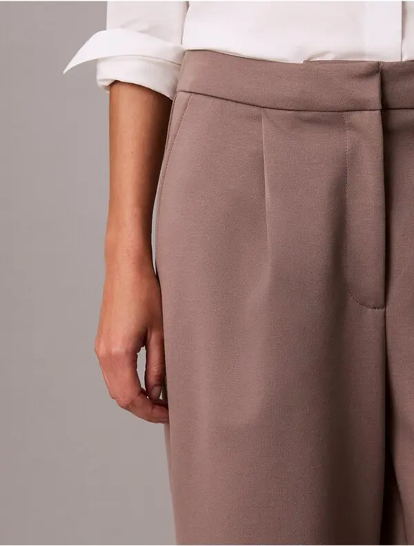 Calvin Klein Ponte Wide Leg Pants - Iron